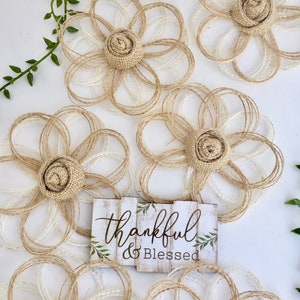 Set of 6 Burlap Flowers Rustic, Farmhouse, Barn, Outdoor, Country ...