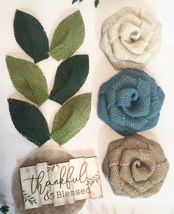 Burlap Flower Kit Burlap Craft Kit Burlap Flowers Rustic - Etsy