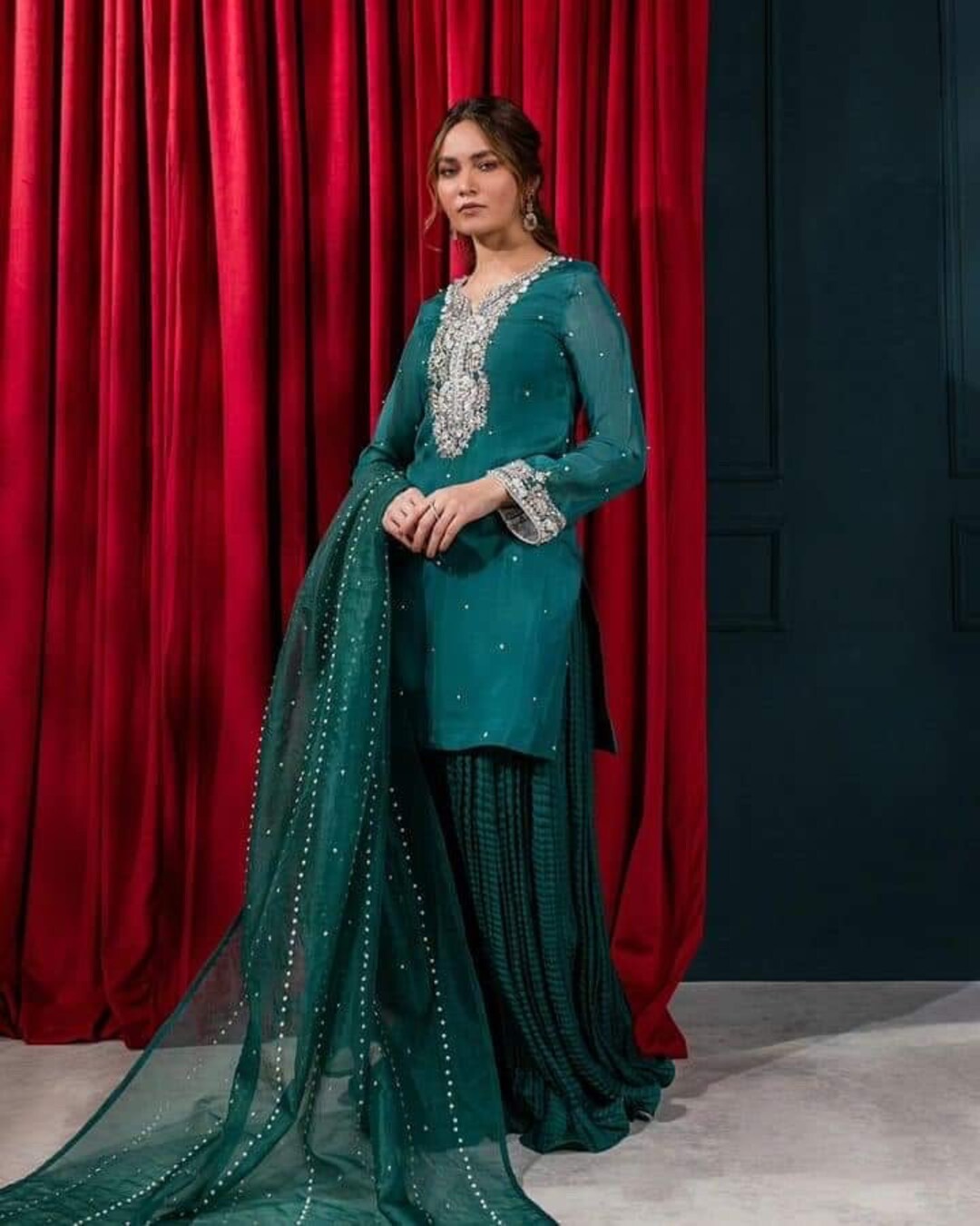 Green Crushed Gharara WN - Etsy