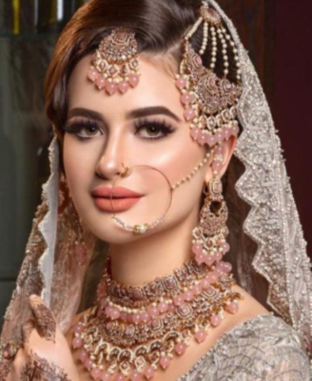 Beautiful Jewelry Set With Pink Stones - Etsy