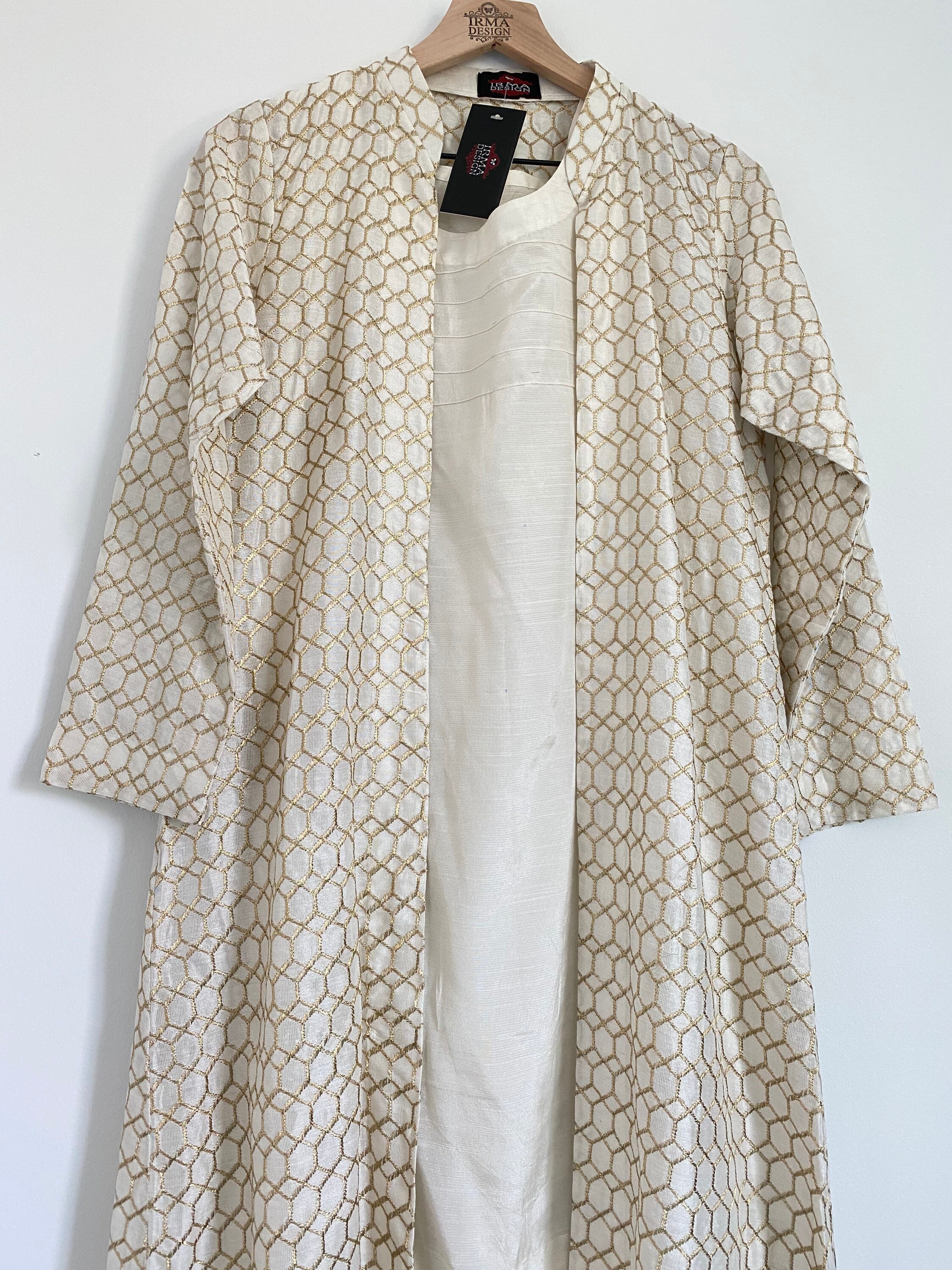 Gold and white Jacket Dress | Etsy