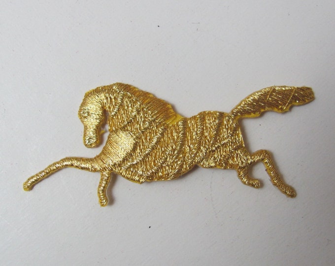Shimmery Gold Metallic Decorative Iron on Sew on Embroidered Patch ...