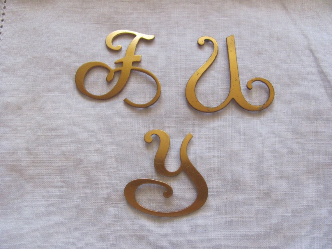 Gold Brass Metal Letter Initial Refrigerator Magnet - Etsy