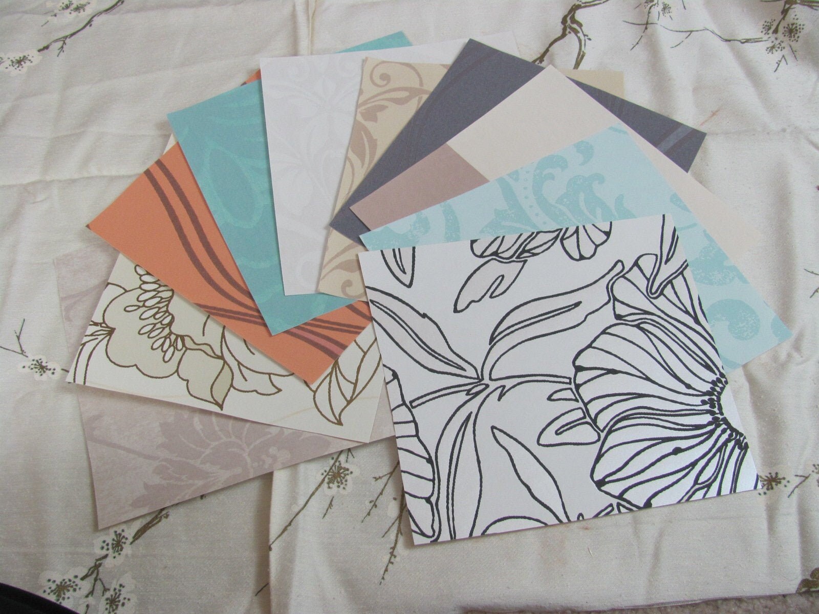 10 Wallpaper Sheets Assorted Patterns 20cm 8 Inch - Etsy