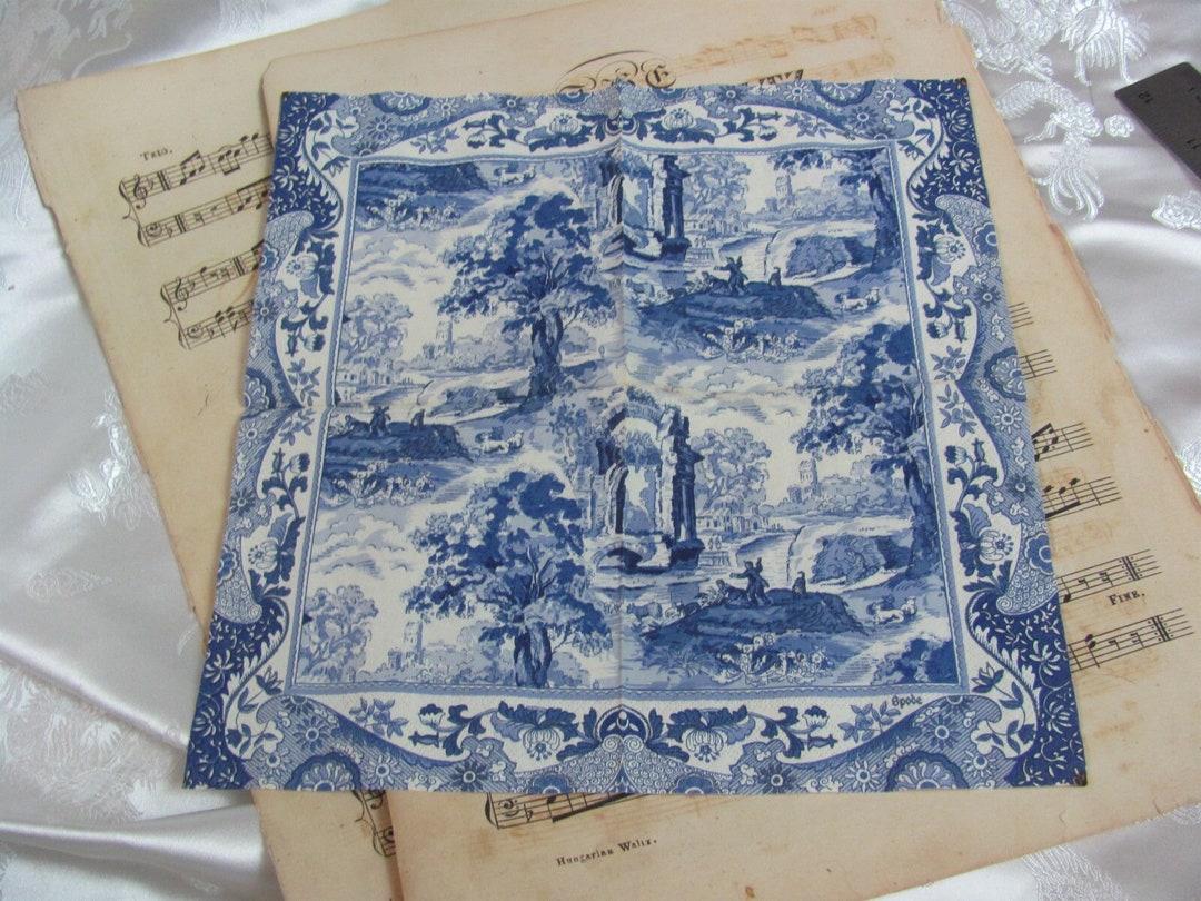 3 Spode Blue White Italian Paper Napkins for Decoupage Collage Paper ...