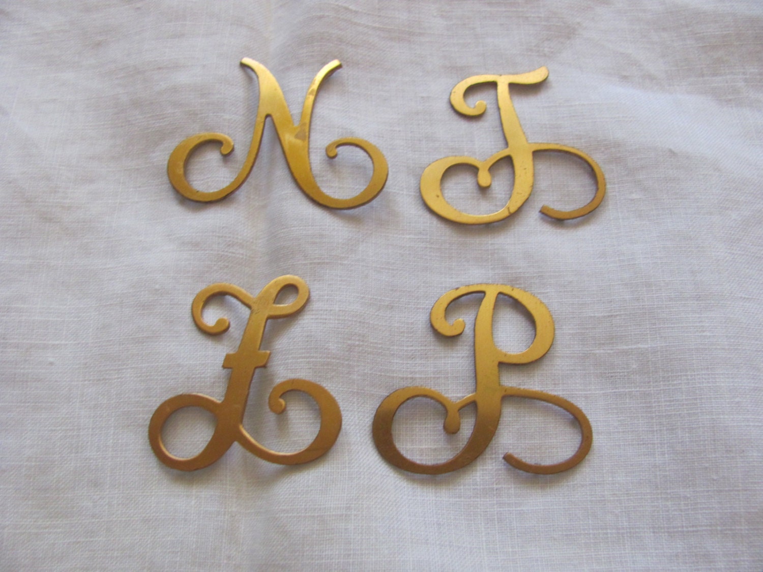 Gold Brass Metal Letter Initial Refrigerator Magnet - Etsy