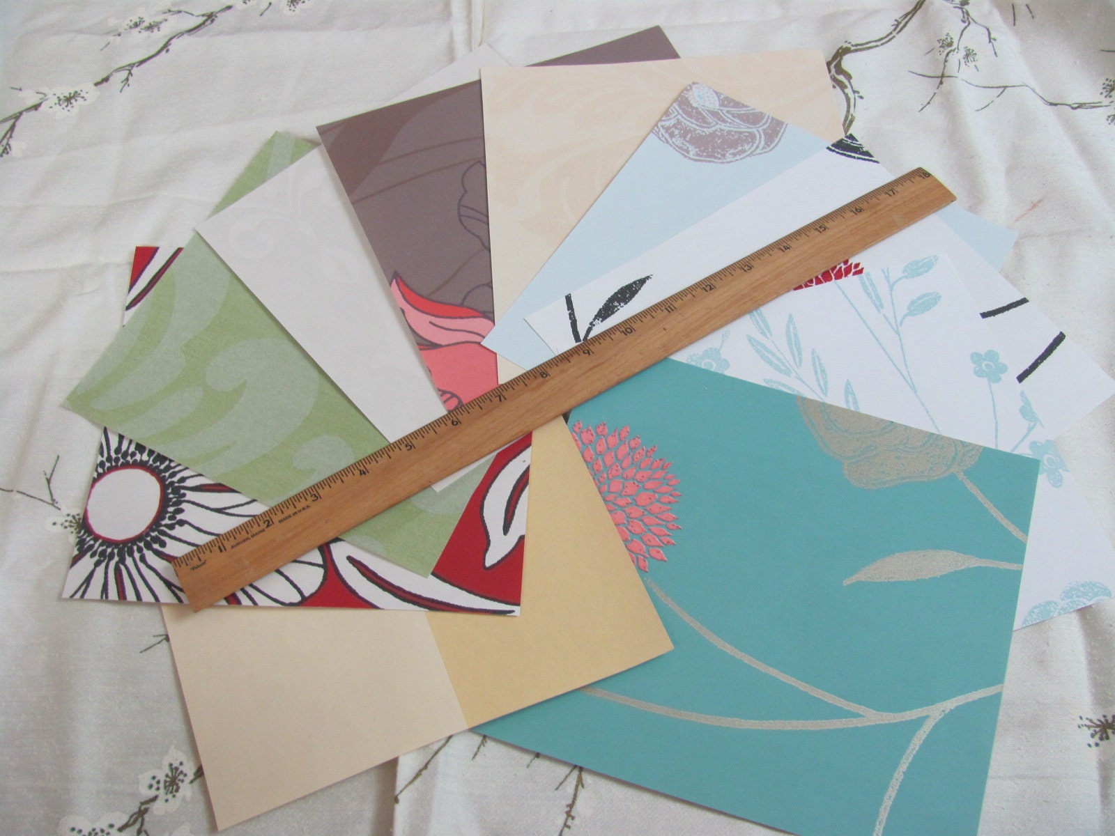 10 Wallpaper Sheets - Assorted Patterns 20cm 8" Inch Square // for ...