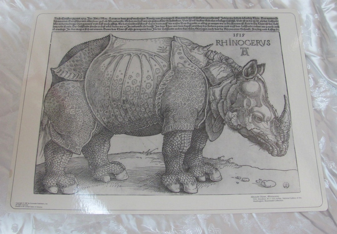 Albrecht Durer Rhinoceros // Laminated Large Poster Fine Art Print ...