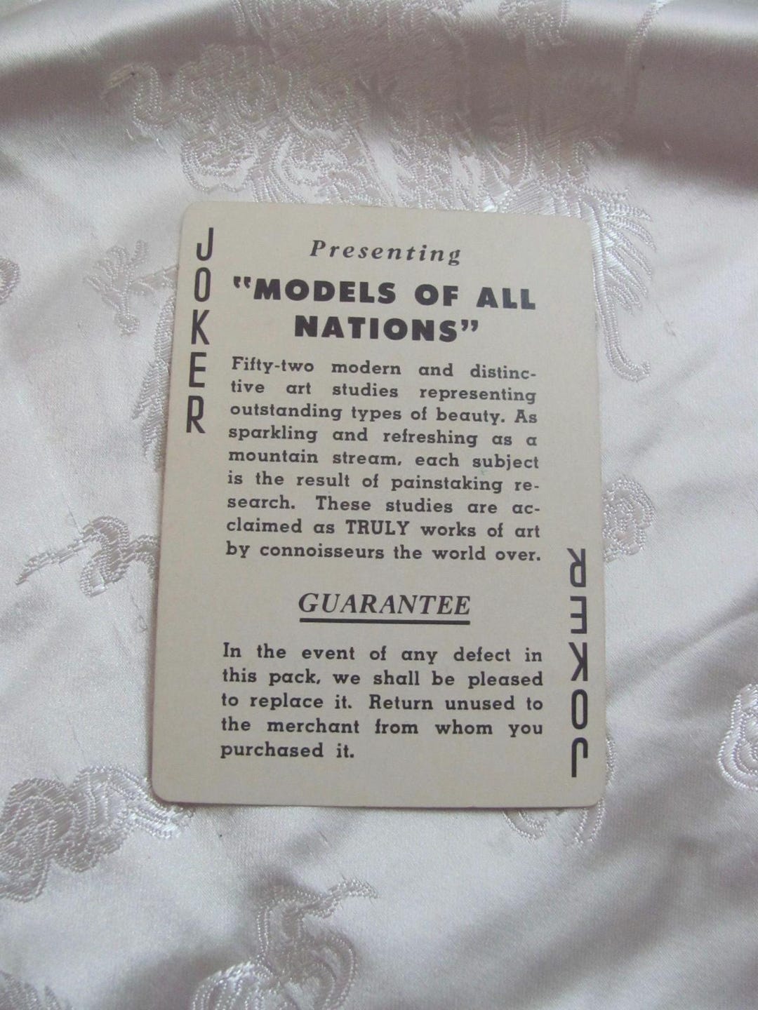 Models of All Nations Playing Card Joker Only // Vintage Individual ...