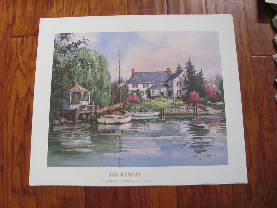 Langdon Yard Mooring - Ian Ramsay // Lithograph Fine Art Print Artwork ...