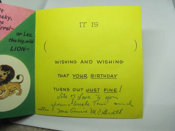 Paper & Party Supplies Vintage Retro Greeting Card Fold Out Booklet ...