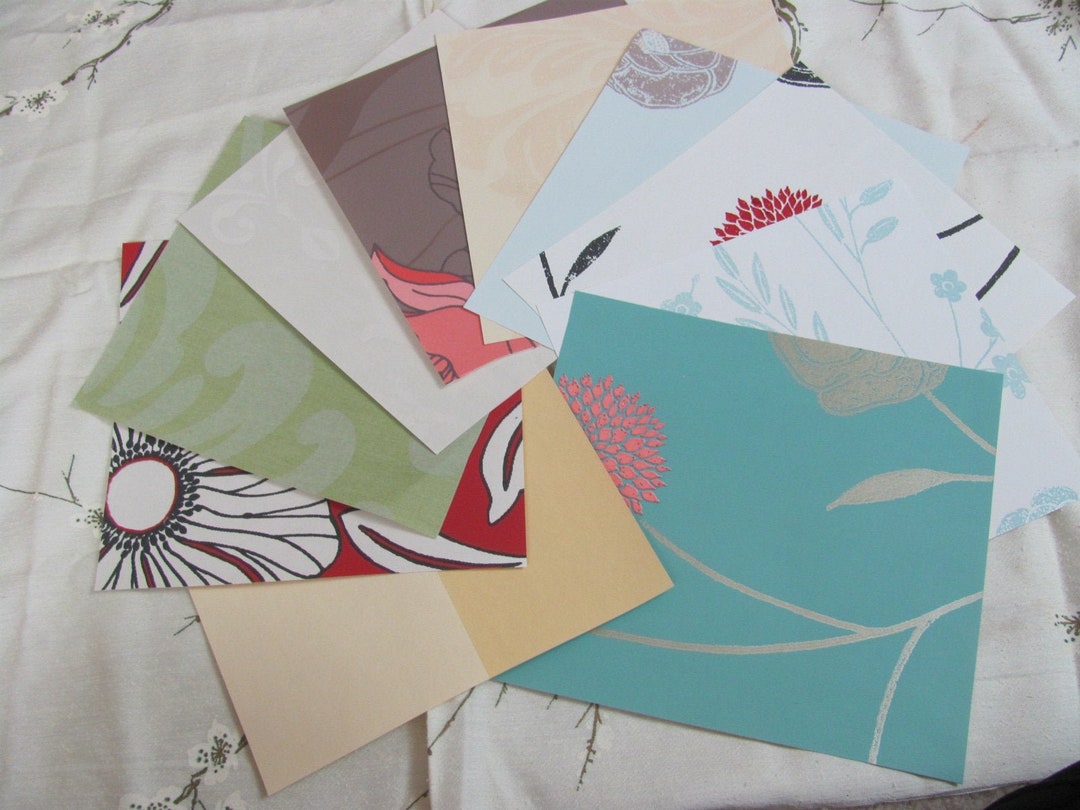 10 Wallpaper Sheets Assorted Patterns 20cm 8 Inch Square // for ...