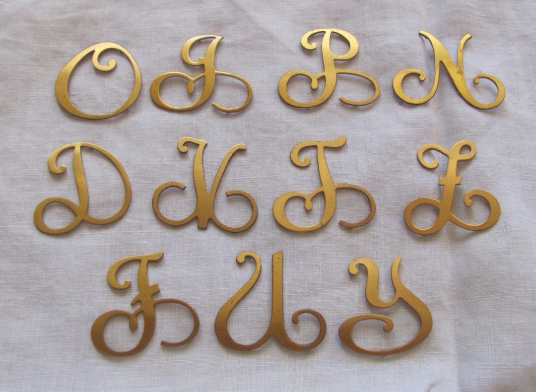 Gold Brass Metal Letter Initial Monogram Refrigerator Magnet - Your ...