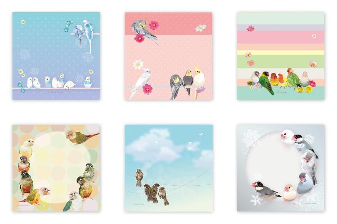 Bird Sticky Notes Budgie Cockatiel Lovebird Conure Sparrow Java Sparrow ...