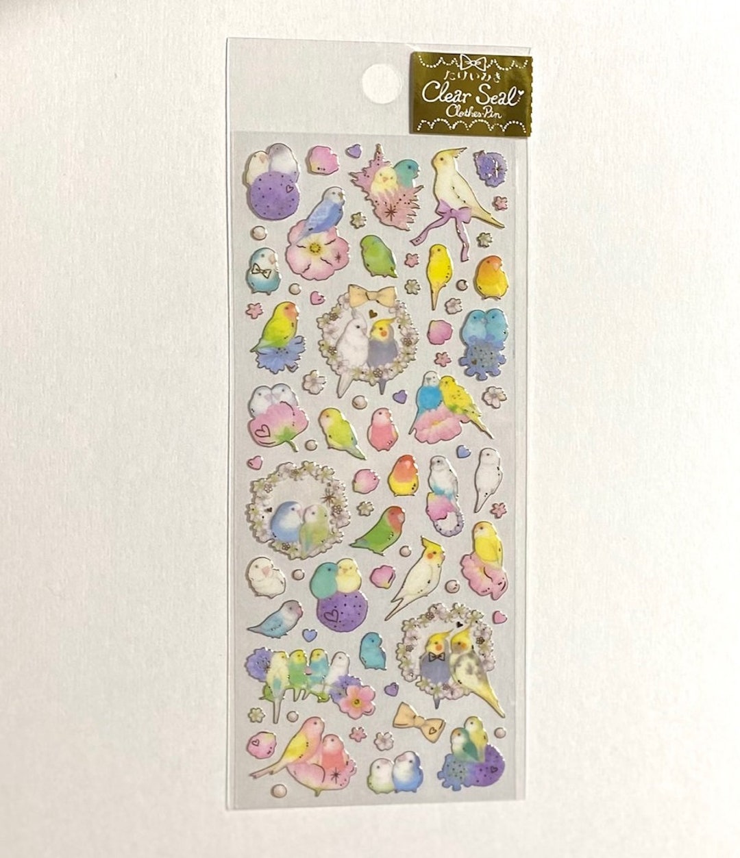 Bird Stickers With Gold Frame Budgie Cockatiel Lovebird Pacific ...