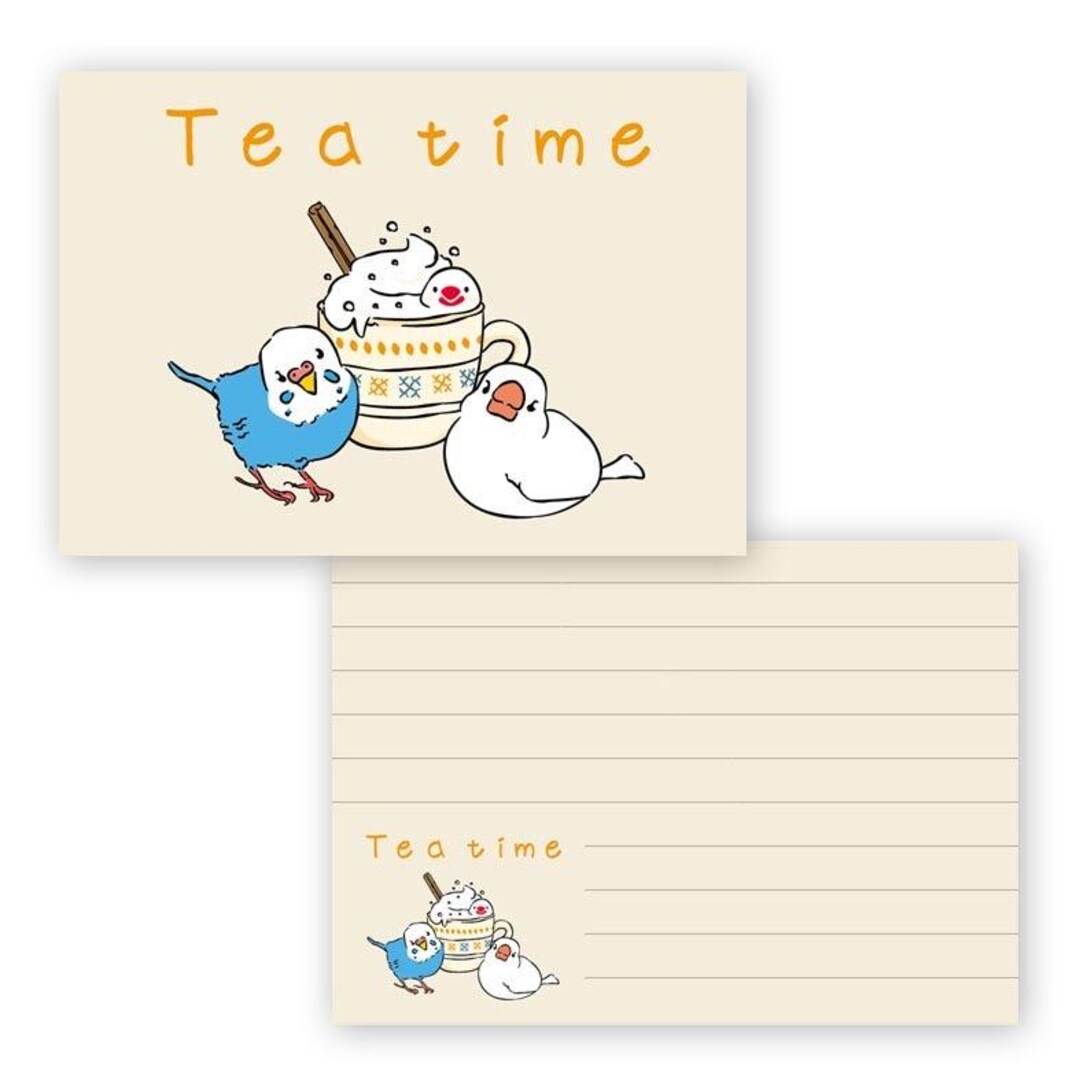 Budgie and Java Sparrow Memo Pad Tea Time - Etsy