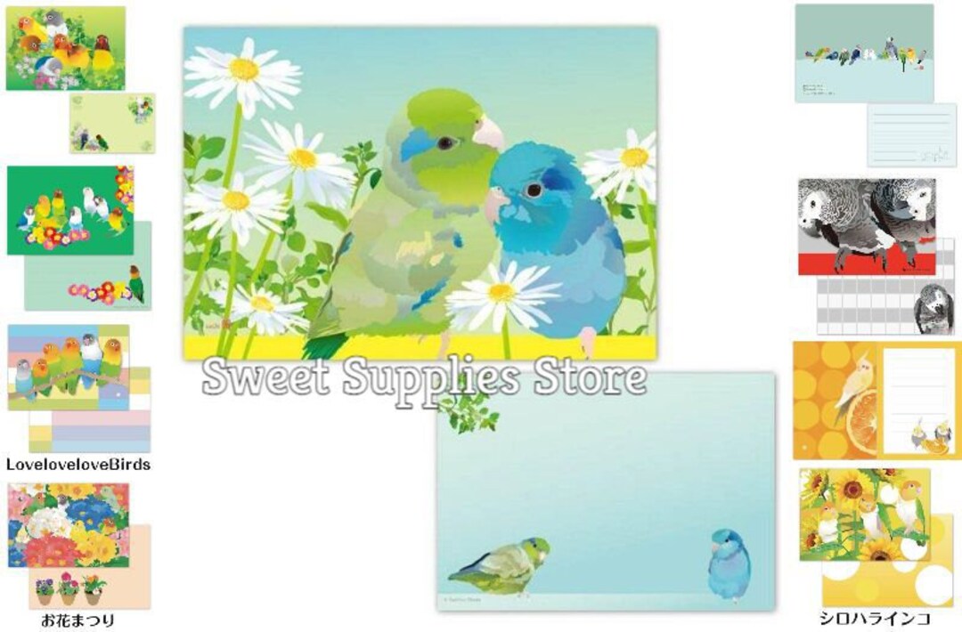 Bird Memo Pad Lovebird Pacific Parrotlet African Gray Parrot Cockatiel ...