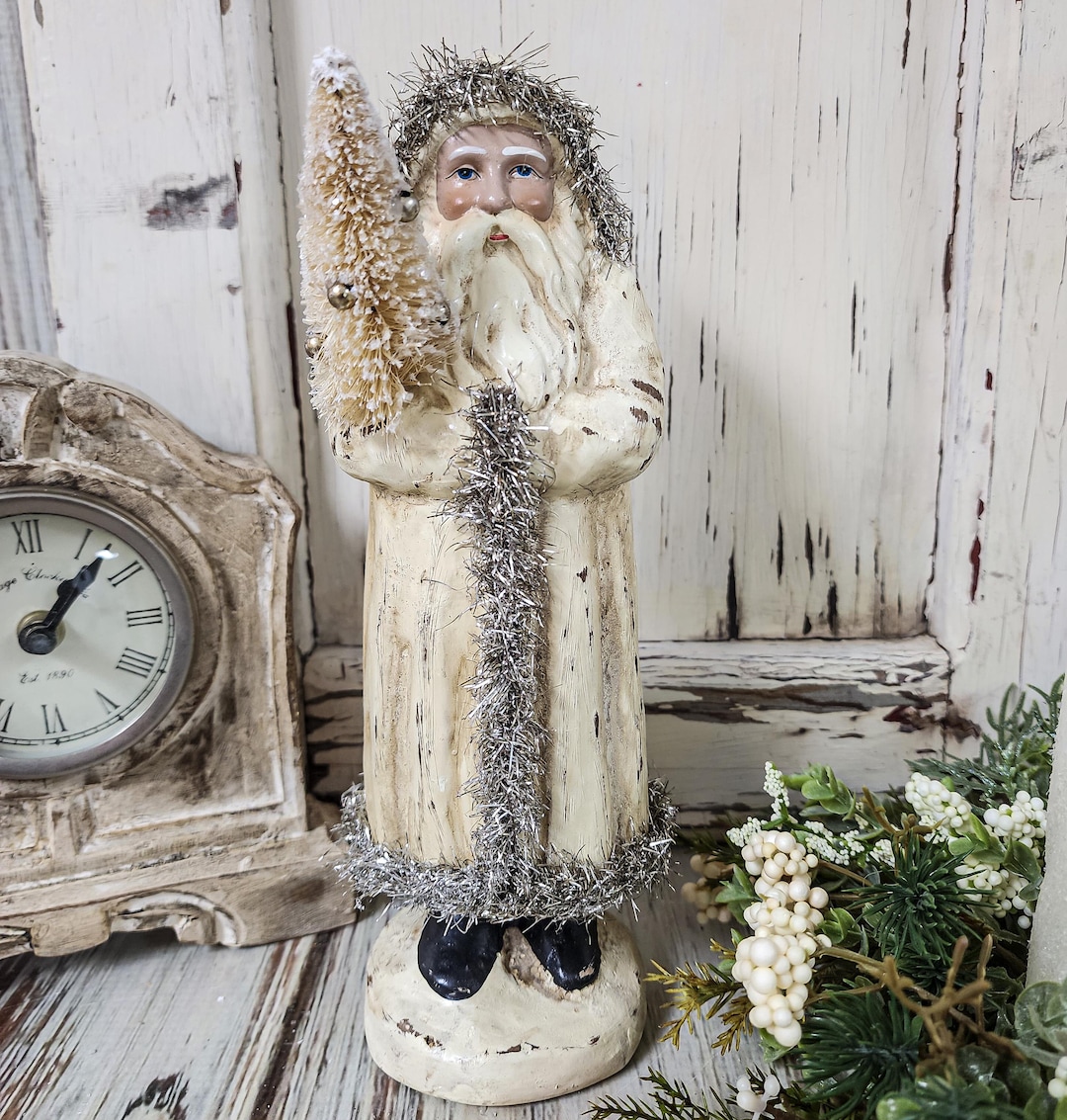 Rustic White 10" Belsnickel German Santa Christmas Holiday Figure - Etsy