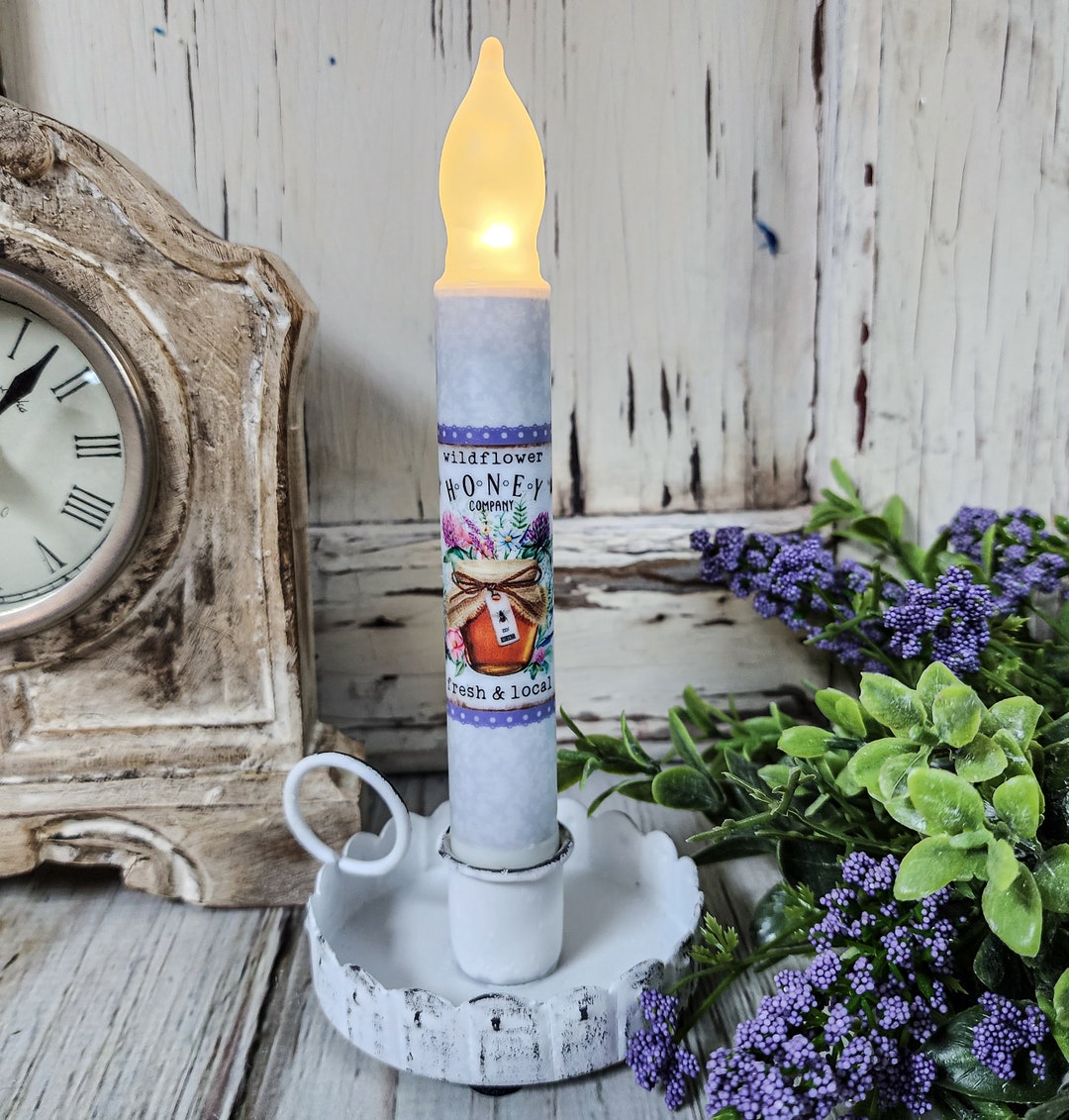 Farmhouse Wildflower Honey Timer Taper Candle - Etsy