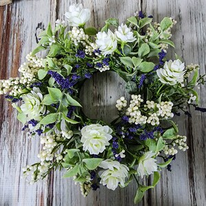 Cream Hops Purple Flowers and Berries Pillar Candle Ring - Etsy