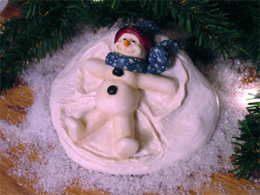 Whimsical Snowman Making Snow Angel - Etsy
