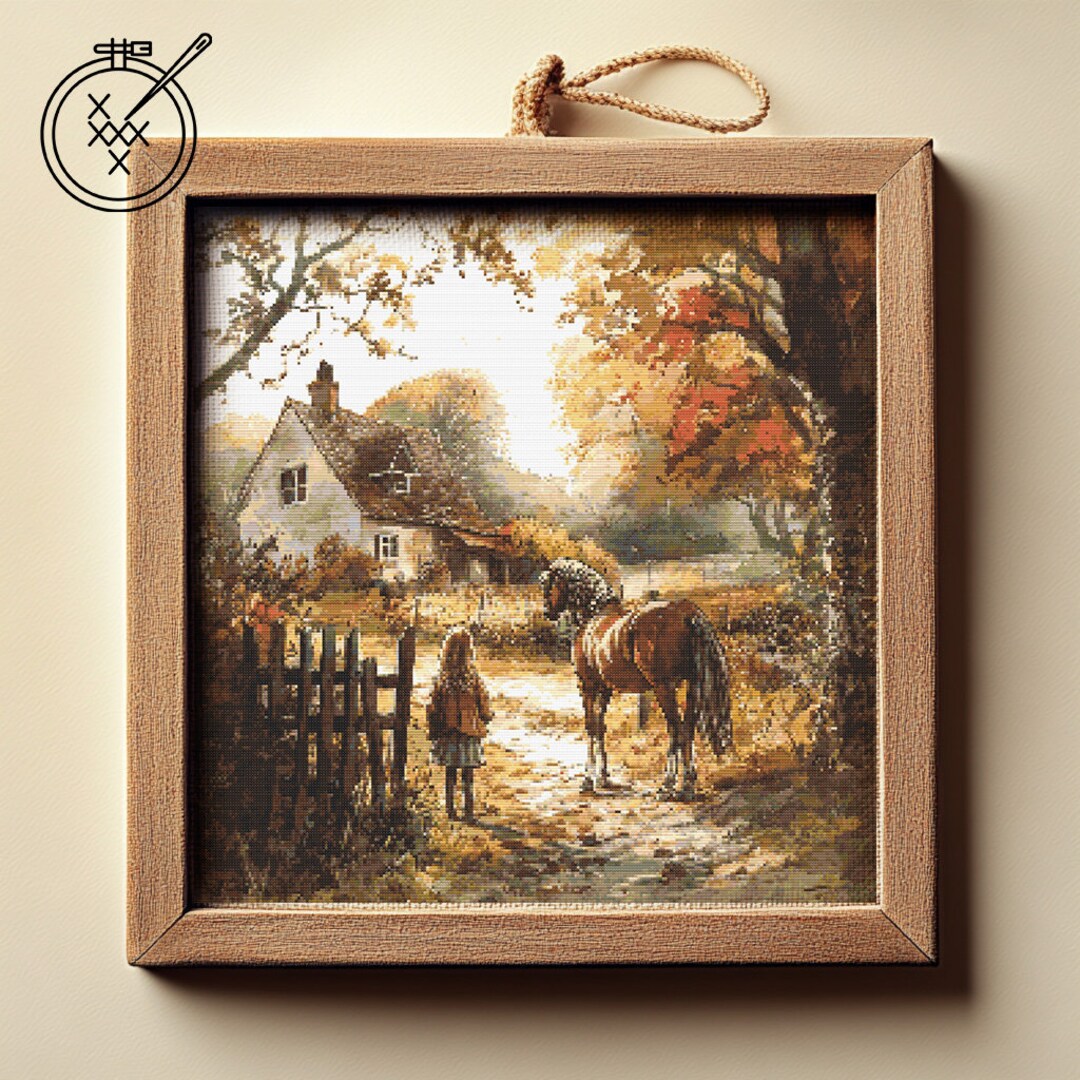 Country Life PDF Pattern | Easy to Follow Girl With a Horse | Nature ...