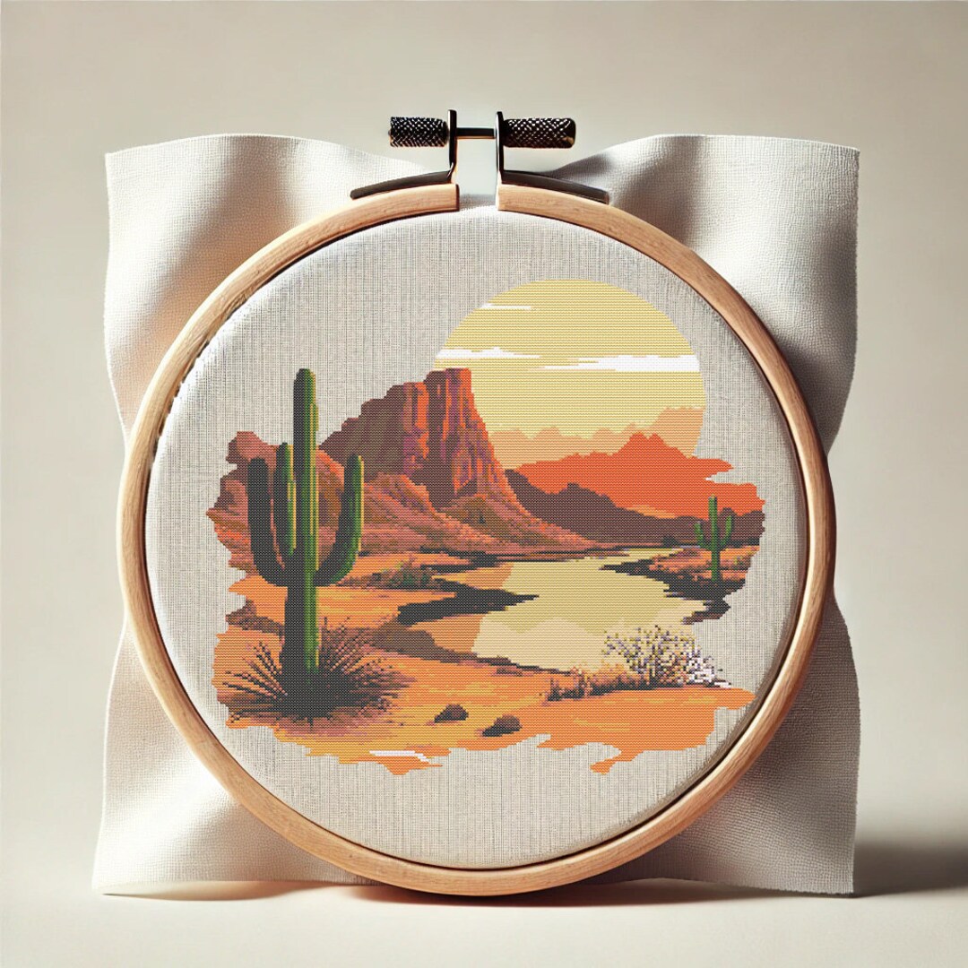 Desert Landscape Cross-stitch Pattern: Nature Lover, Pattern Keeper ...