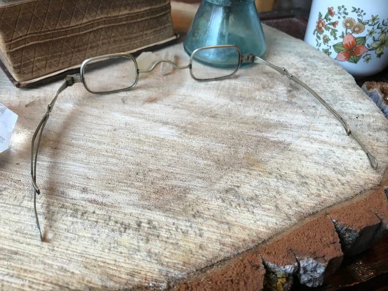 Antique Straight Temple Square Eyeglasses 1800s - Etsy