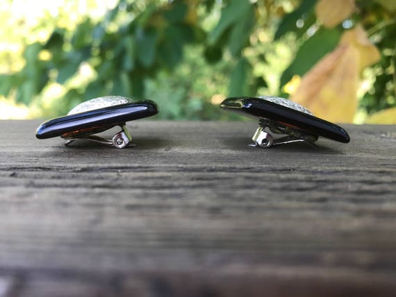 Antique Gold Foil Inserts And Dark Brown Lucite Clip … - Gem