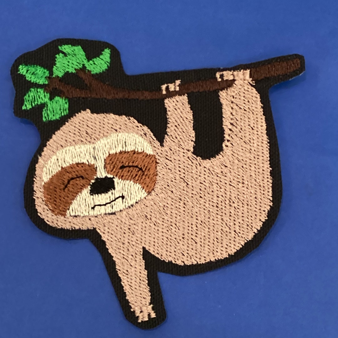 Sloth Iron on Embroidered Patch - Homegrownquilts - Patches ...