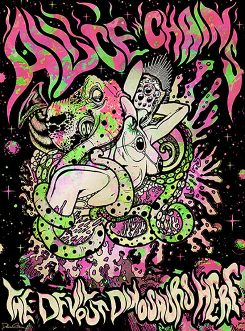 Alice In Chains Poster By Darren Grealish Etsy