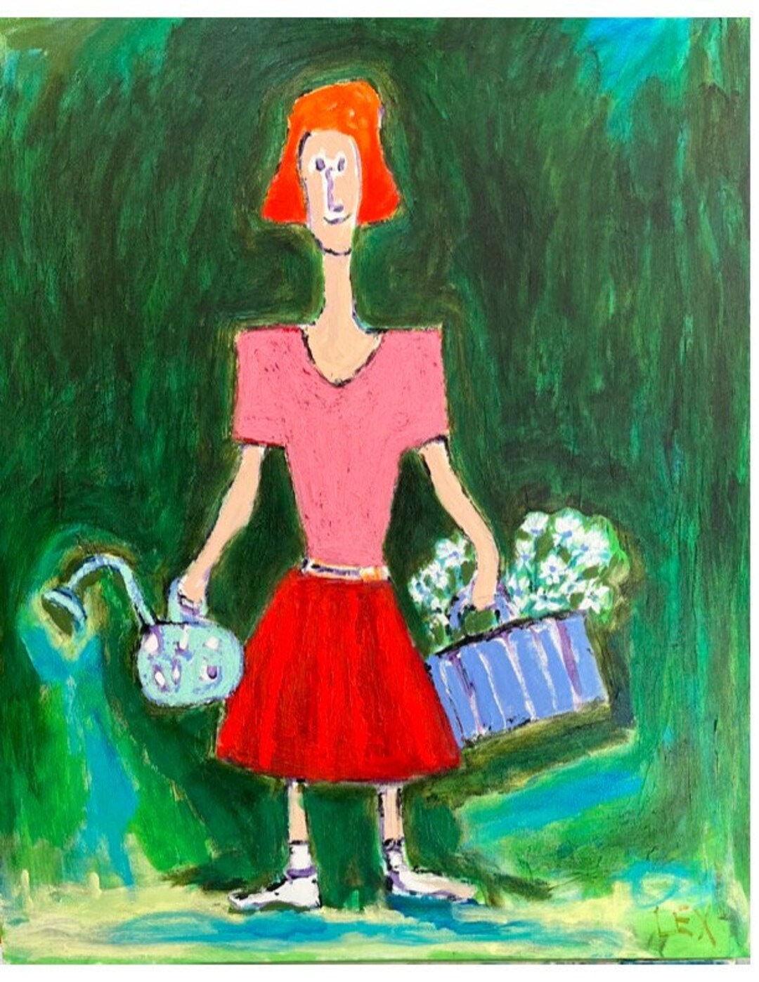 Women of Interest Painting: Original Woman Horticulturist 24 X 30 X 1.5 ...