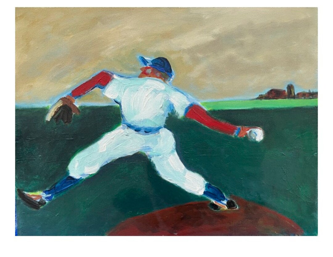 Baseball: 20 X 16 X .75 Acrylic Impressionist Painting on Canvas of ...