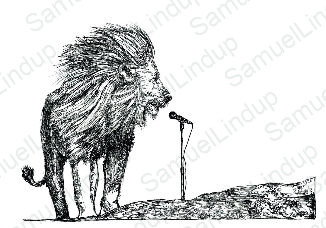 Lion A4 Art Print Male Lion Art Political Art Important - Etsy