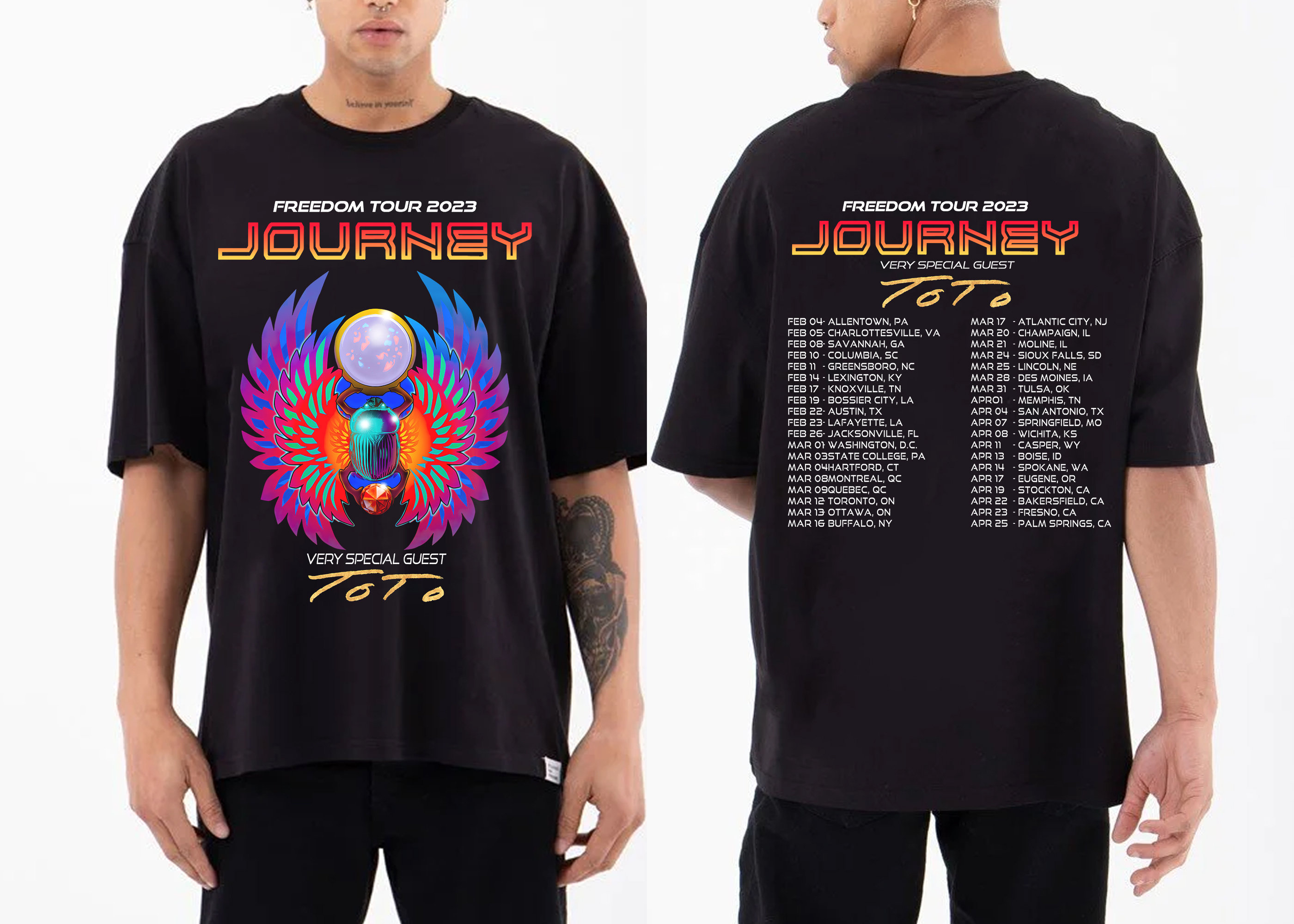Journey Freedom Tour 2023 2 Sides Shirt, Journey 50Th Anniversary ...