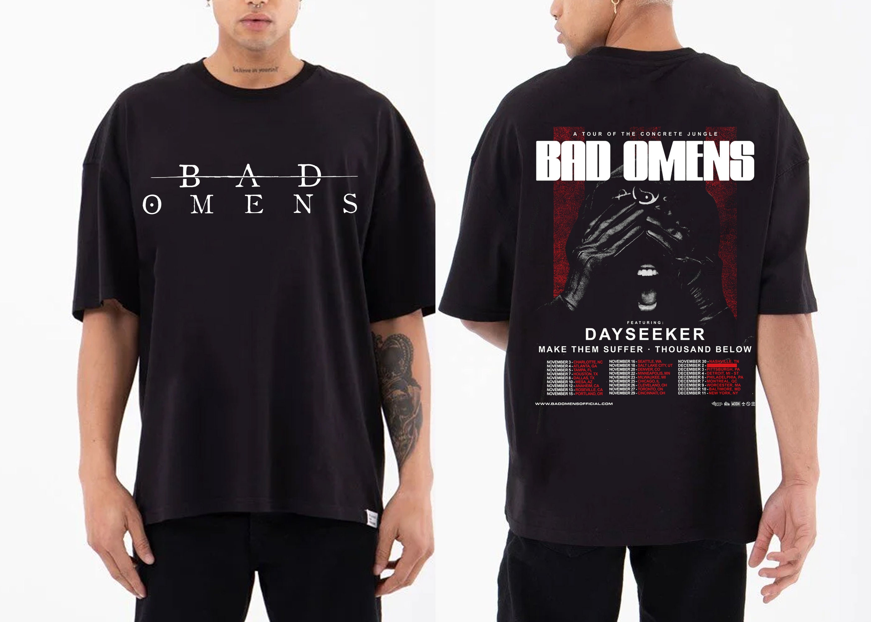 Bad Omens Band Music World Tour 2023 T-Shirt, A Tour Of The Concrete Jungle Tour 2023 sold by ...
