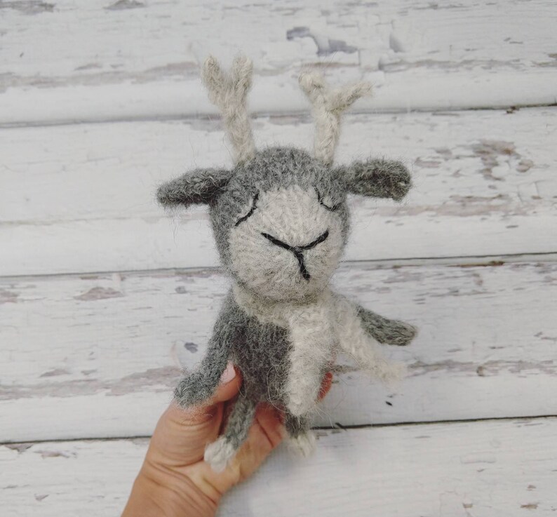 Little Creature Stuffed Reindeer Baby Toy / Knitted Stuffie - Etsy