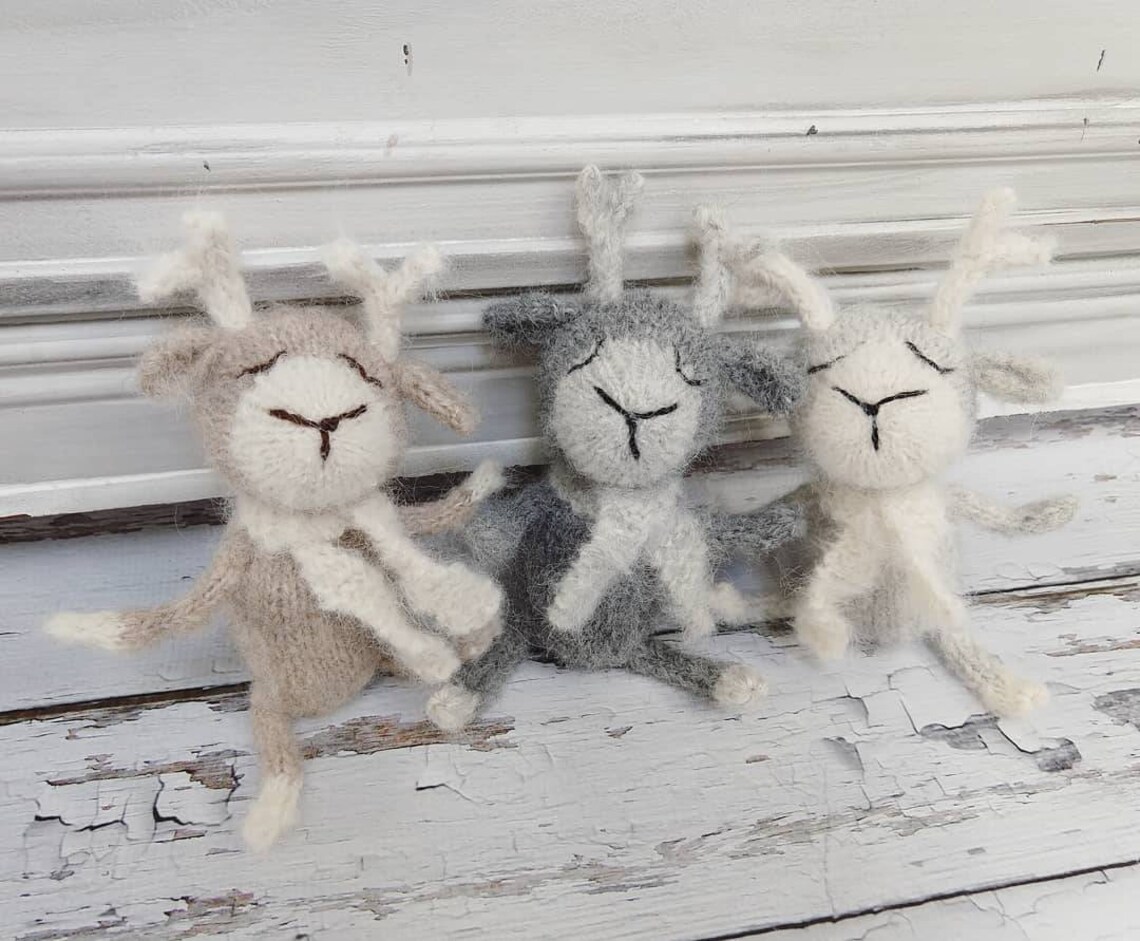Little Creature Stuffed Reindeer, Baby Toy / Knitted Stuffie /toy ...