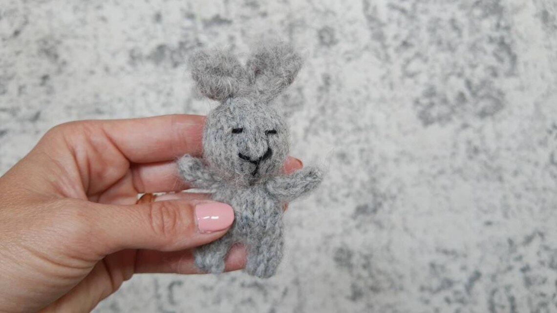 RTS Little Creature Stuffed Tiny Bunny / Knitted Bunny /toy - Etsy