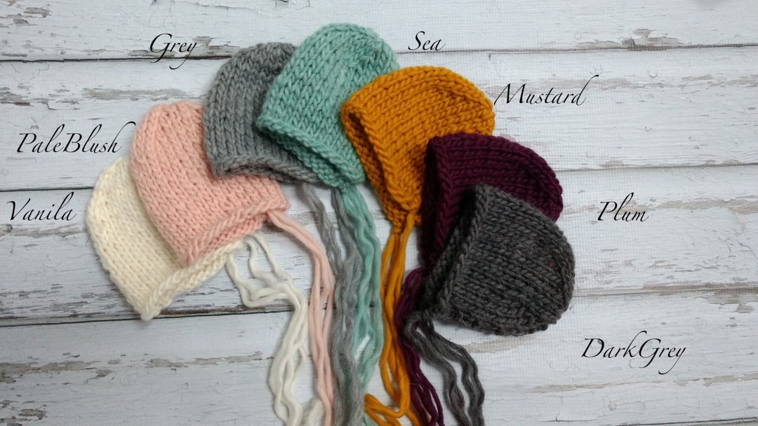 Newborn Baby Girl or Boy WOOL Winter Bonnet / Unique Luxury Photography ...