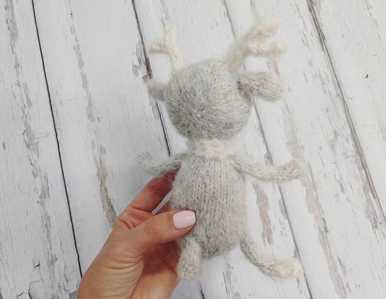 Little Creature Stuffed Reindeer, Baby Toy / Knitted Stuffie /toy ...