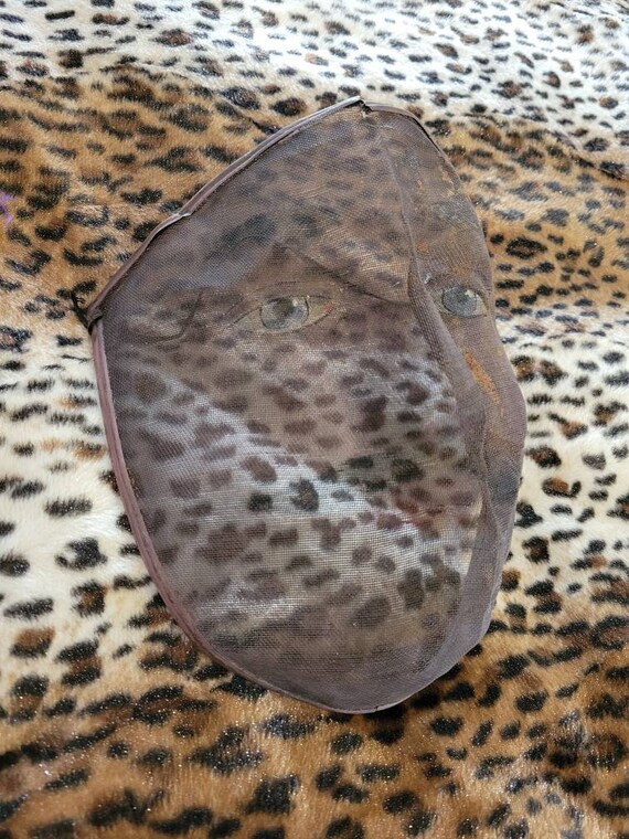 Vintage Antique Metal Mesh Mask • Hand Painted Theatr… - Gem