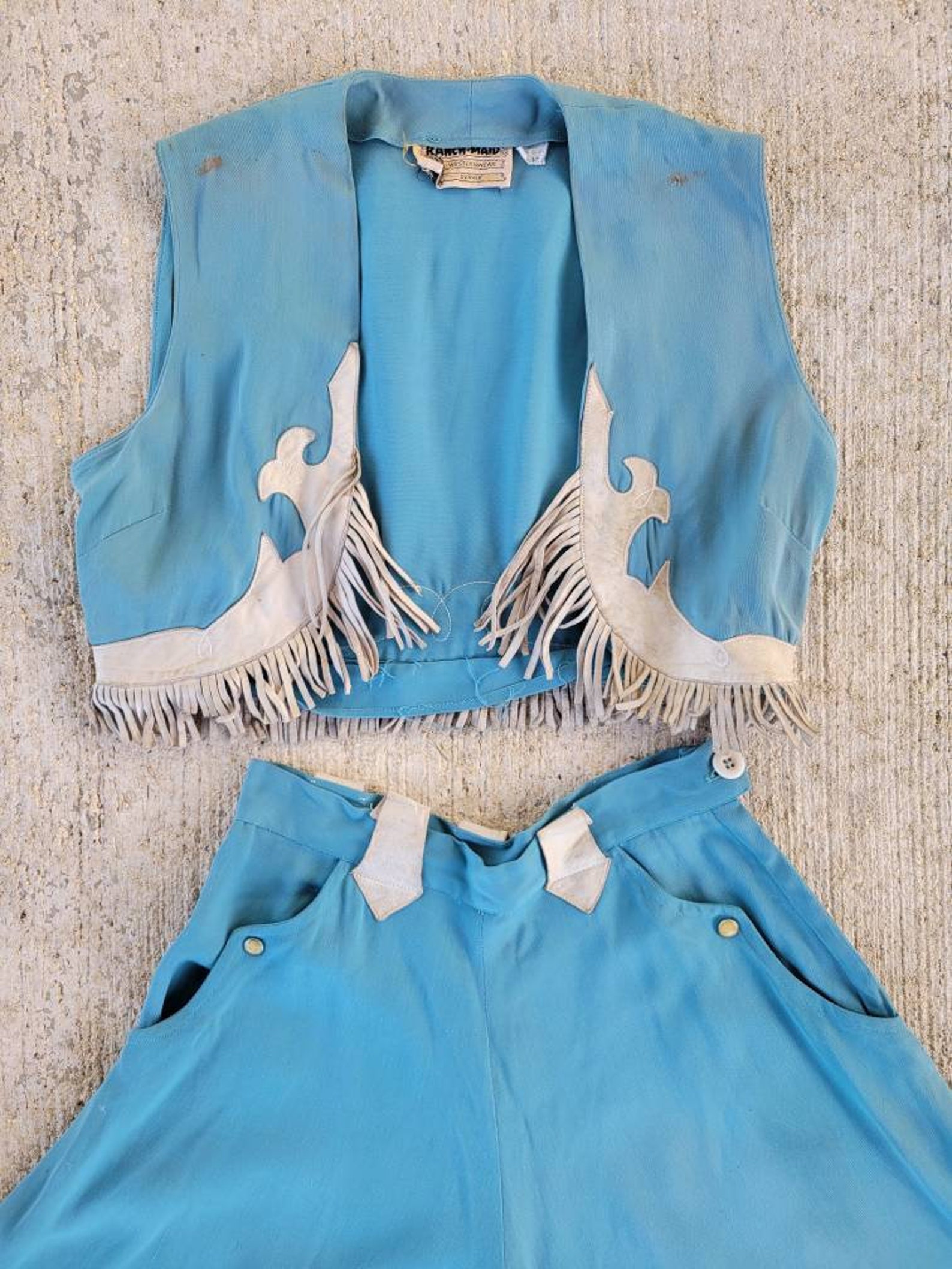 Vintage 1940s 1950s Western Wear Ranch Maid Fringe Vest and - Etsy UK