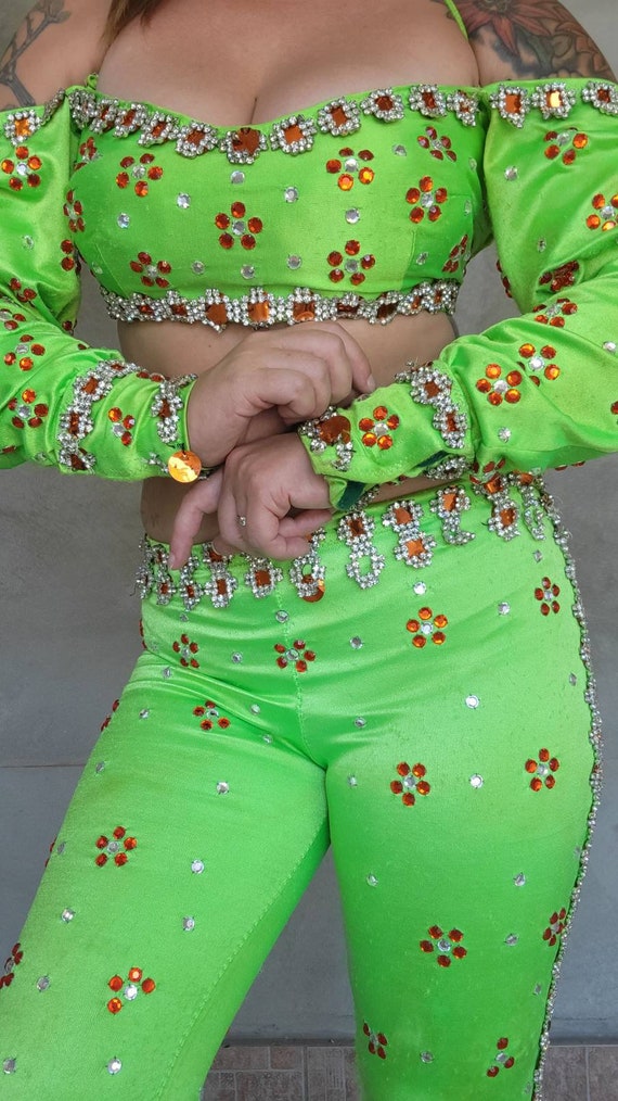 Vintage 1970s Rhinestone Circus Showgirl Costume Stag… - Gem