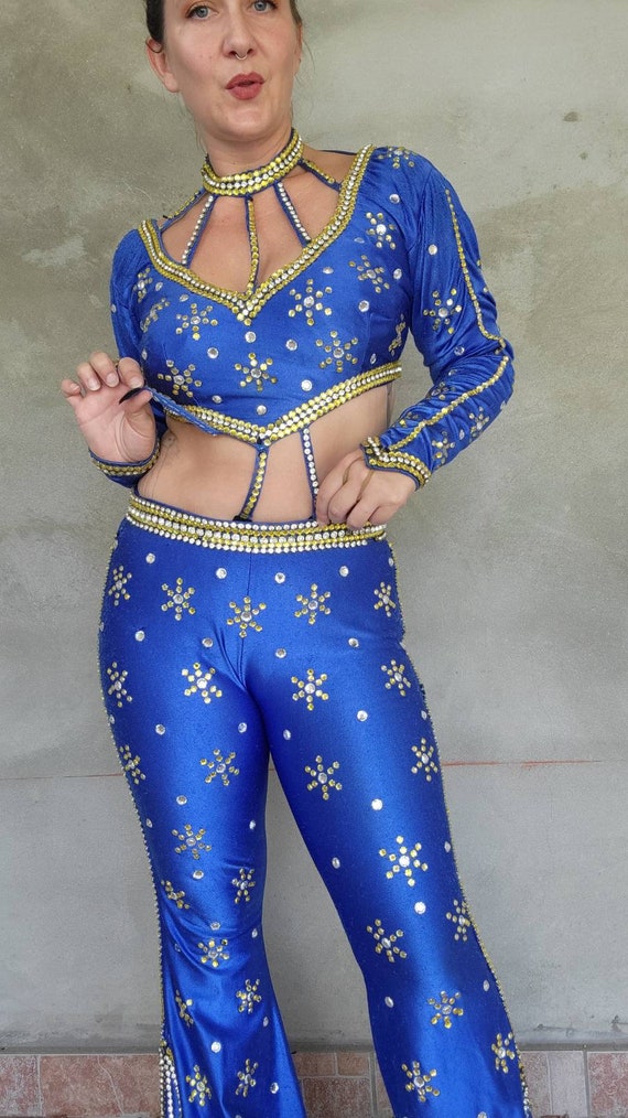 Vintage Circus Showgirl Costume Covered in Glass Rhin… - Gem