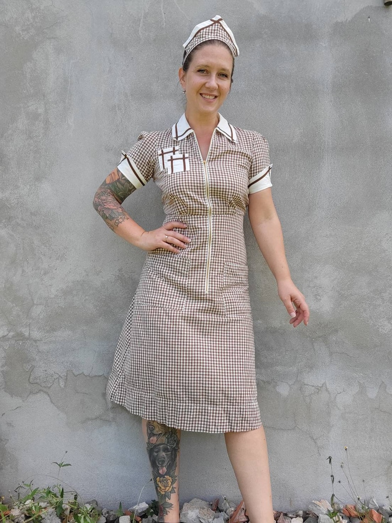 Vintage 1940s 1950s Waitress Dress Angelica Uniform Dress - Etsy