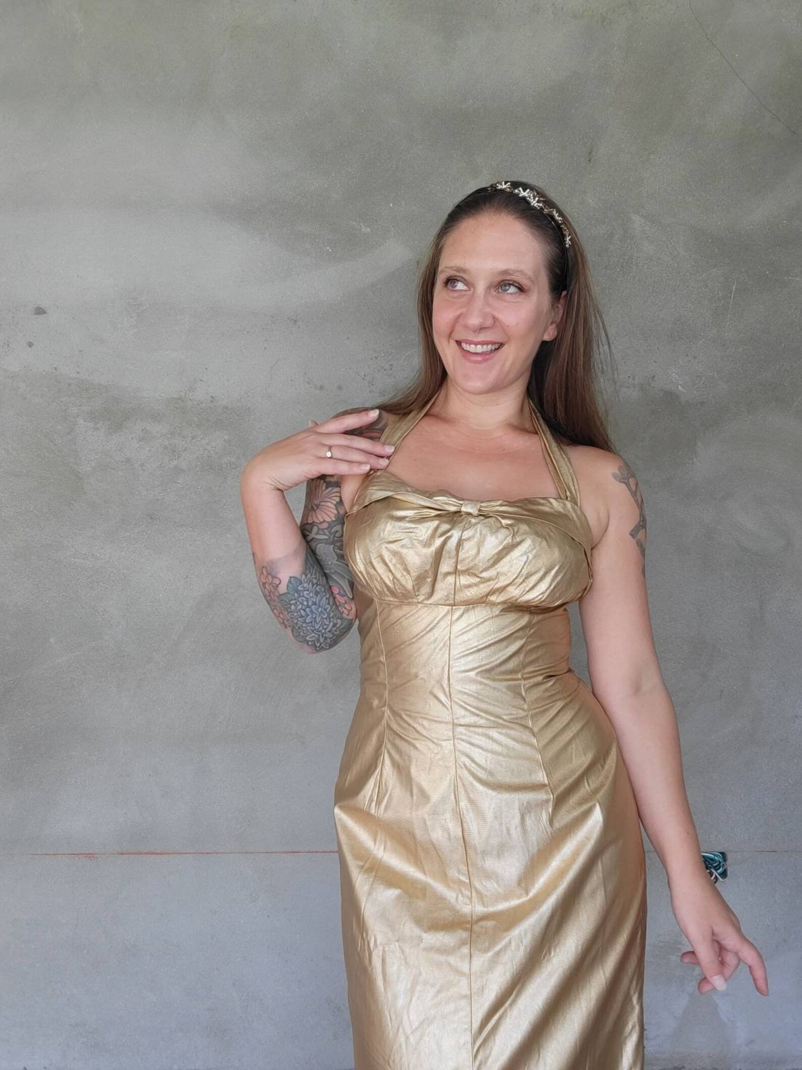 Vintage Mid Century Liquid Gold Bombshell Gown Hollywood - Etsy