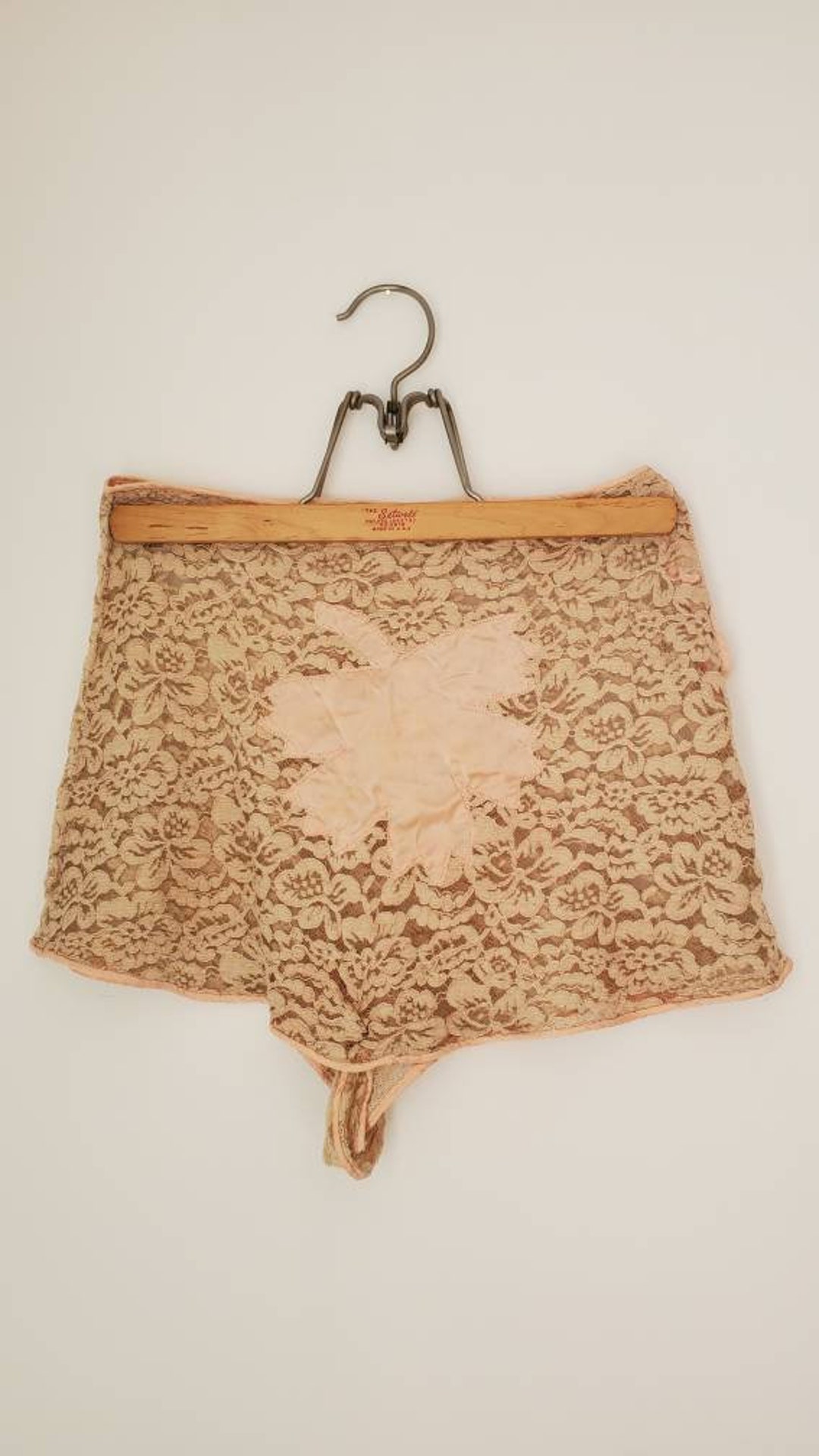Vintage 1940s Lingerie Lace Eves Leaves Tap Shorts Risque Fig Leaf ...