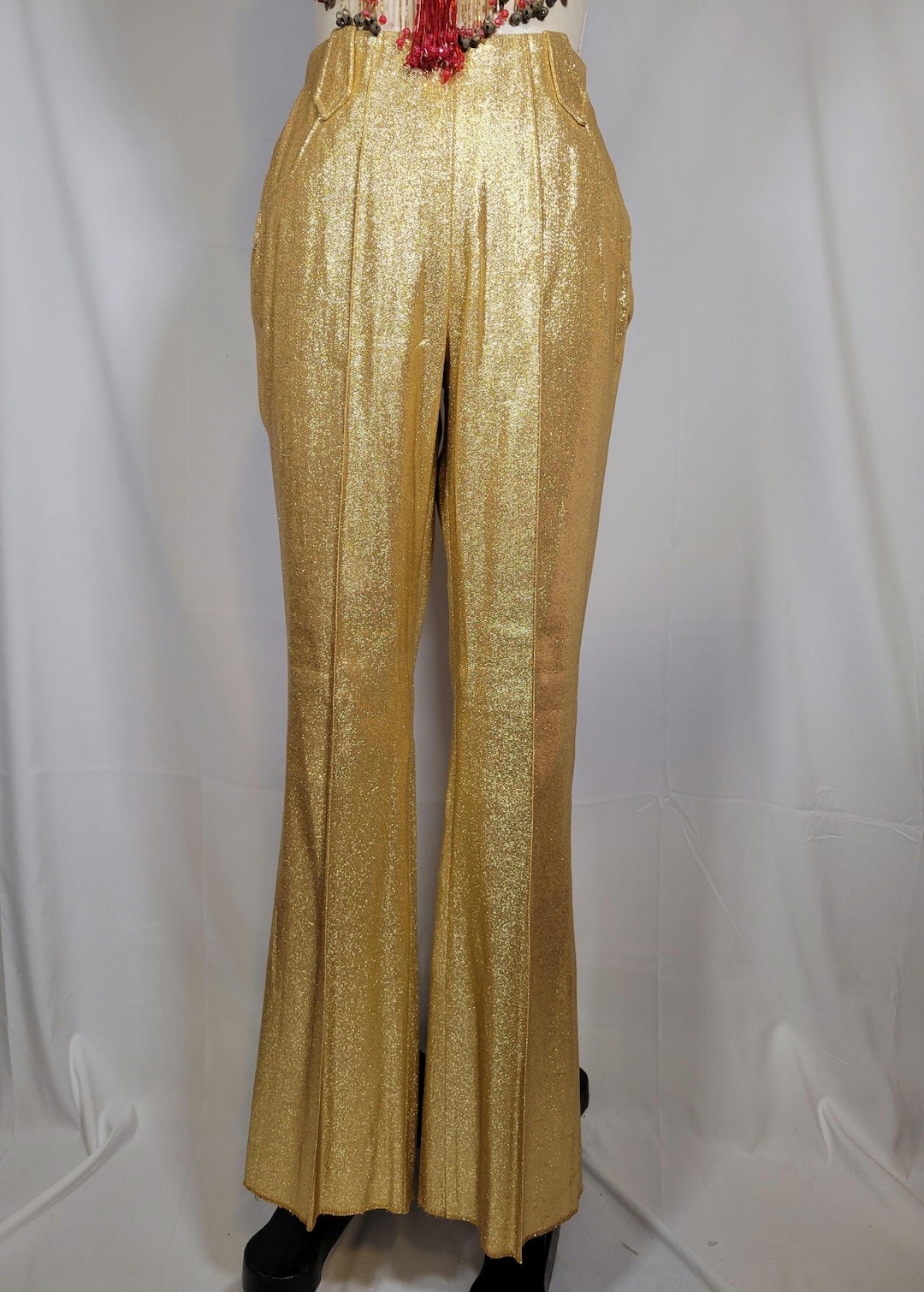 Vintage 1960s Gold Lamé Western Pants New With Tag Metallic Gold High ...
