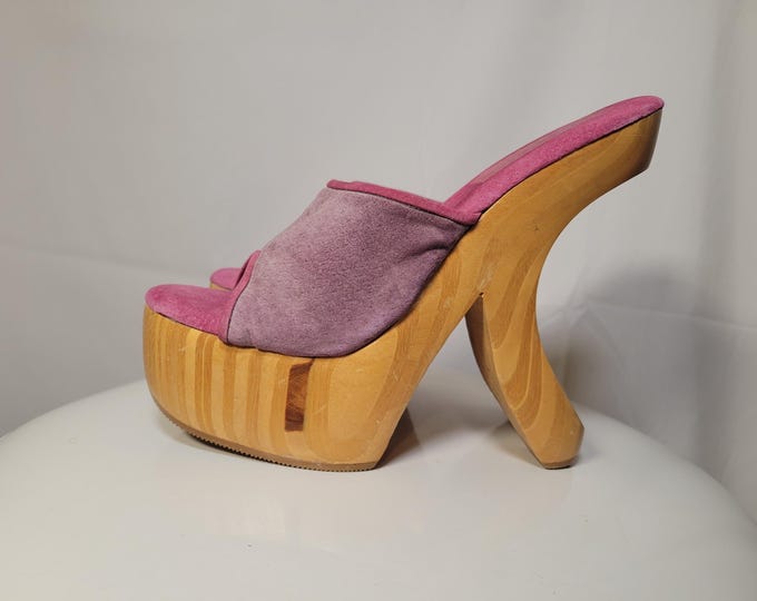 70's Wooden Platform Sandals by Stuff by Frank Sbicca Sz 7.5 - Etsy Canada